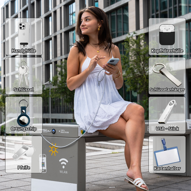 SmartCord, Handykette mit Ladekabel(USB-C&Lightning-Anschluss)